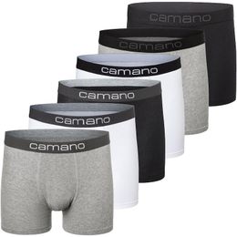 Camano Herren Boxershorts &raquo;comfort&laquo; 6er Pack, mit Stretch-Logobund grau XL