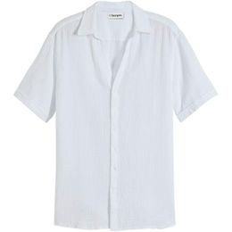 bonprix Herren bonprix Kurzarmhemd regular fit Passform, aus reiner Baumwolle, unifarben, Kentkragen wei&szlig; 41/42 (L), N-Gr