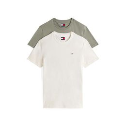 Tommy Jeans Damen Rundhalsshirt &raquo;TJM XSLIM 2PACK JERSEY TEE EXT&laquo; Packung, 2er-Pack, Logostickerei, 2Pack beige XL