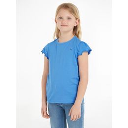 Tommy Hilfiger M&auml;dchen &raquo;ESSENTIAL RUFFLE SLEEVE TOP&laquo; mit gewelltem &Auml;rmelabschluss blau 86