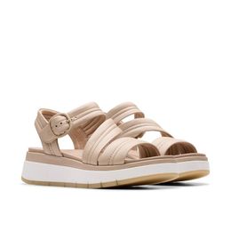 Clarks Damen Sandale &raquo;Tuscan Strap&laquo; , Sandalette, Flats, Sommerschuh mit Plateausohle beige 39