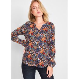 bonprix Damen bonprix Tunikashirt A-Linie Passform, mit All-Over Print, aus Baumwolle orange 44/46 (L)