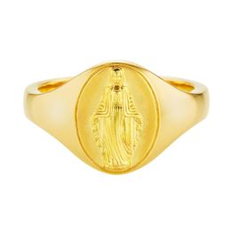 CAI Ca&iuml; Damen CA&Iuml; Fingerring &raquo;925 Silber vergoldet Madonna Siegelring&laquo;