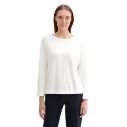 Tom Tailor Damen Tom Tailor Langarmshirt mit Brusttasche wei&szlig; XXXL(46)
