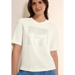 Cecil Damen T-Shirt mit Folienprint wei&szlig; S (38)
