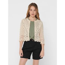 Jacqueline de Yong Jdy Damen JDY Strickjacke &raquo;JDYSUN 3/4 CROPPED CARDIGAN KNT NOOS&laquo; beige S