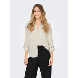 Only Damen Only Langarmbluse &raquo;OnlyASMIN-SIESTA LS LINEN BL SHIRT PNT&laquo; gelb S