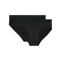 HOM Herren Slip &raquo;Neels&laquo; 2er Pack, horizontaler Eingriff, weich, elastisch schwarz M