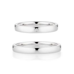 Bruno Banani Unisex Trauring &raquo;Schmuck Geschenk Ehering Hochzeit Damenring Herrenring&laquo; wahlweise mit oder ohne Brillant, Made in Germany silber
