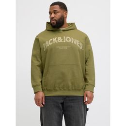 Jack & Jones PlusSize Jack & Jones Plussize Herren Jack & Jones PlusSize Kapuzensweatshirt &raquo;JORALMERIA SWEAT HOOD PLS&laquo;, mit Logo Print beige 5XL