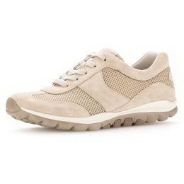 Gabor Rollingsoft Damen , Freizeitschuh, Halbschuh, Schn&uuml;rschuh mit Logoschriftzug beige 40