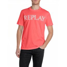 Replay Herren T-Shirt mit Logo-Frontprint rot XL