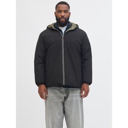 Jack & Jones PlusSize Jack & Jones Plussize Herren Jack & Jones PlusSize Wendejacke &raquo;JJEBROOK REVERSIBLE JACKET SN PLS&laquo; mit Kapuze schwarz 6XL