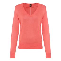BOSS Orange Damen BOSS Orange Strickpullover &raquo;Fiaffella Premium Damenmode&laquo; mit Ajour&eacute;-Detail hinten rot XS