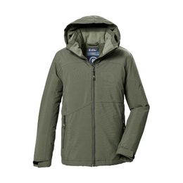 Killtec Herren Funktionsjacke &raquo;KOW 369 BYS JCKT&laquo; Wasserdichte Jungen Funktionsjacke mit Kapuze, PFAS-frei impr&auml;gniert gr&uuml;n 140