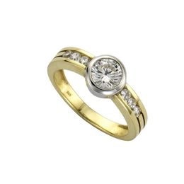 Celesta Damen Celesta Fingerring &raquo;375/- Gelbgold 2farbig Zirkonia&laquo; gelb