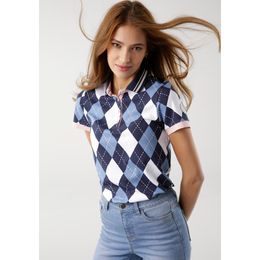 Kangaroos Damen Kangaroos Poloshirt Kurzarm, figurbetonte Passform, Polokragen mit Knopfleiste blau 32/34