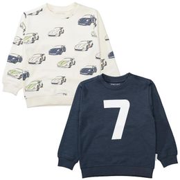 STACCATO Jungen STACCATO Sweatshirt, 2 tlg. 2er Pack, Auto-Motive und Zahlenprint f&uuml;r Boys 128/134