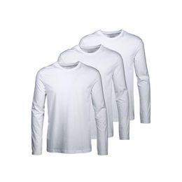 MAN'S WORLD Man's World Herren Langarmshirt &raquo;neue Farbe !&laquo; 3er-Pack, Langarm, unifarben, aus Baumwolle, im 3er-Pack wei&szlig; 56/58 (XL)