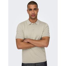 Only & Sons Only & Sons Herren ONLY & SONS Poloshirt &raquo;ONSWYLER LIFE REG 14 SS POLO KNIT NOOS&laquo; silber L