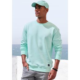 John Devin Herren Sweatshirt, Langarm, Pullover mit Rundhals, Baumwollmischung gr&uuml;n S (44/46)