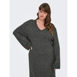 Only Carmakoma Damen Only CARMAKOMA Strickkleid &raquo;CARELSIE LS STUDS DRESS KNT&laquo; silber S, N-Gr