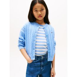 Tommy Hilfiger Jungen Strickjacke &raquo;CABLE CARDIGAN&laquo; f&uuml;r Kinder bis 16 Jahre, mit Zopfmuster blau 4 (104)