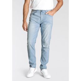 H.I.S. H.I.S Herren Slim-fit-Jeans &raquo;FLUSH&laquo; schmale Beinform, mit Used-Effekten, niedrige Leibh&ouml;he blau 31, L&auml;nge 32