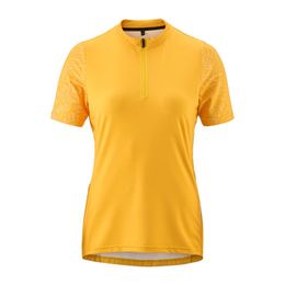 Gonso Damen Radtrikot &raquo;Adventure Jersey Halfzip W&laquo; Damen Fahrradtrikot kurzarm, R&uuml;ckentasche mit RV, Quick-Dry, Slim Fit gold 36