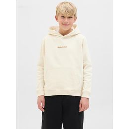 Jack & Jones Jack & Jones Junior Jungen Kapuzensweatshirt &raquo;JORNORREBRO EMB SWEAT HOOD NOOS JNR&laquo; wei&szlig; 152