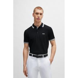 BOSS Green Herren BOSS Green Poloshirt &raquo;Paddy&laquo; mit kontrastfarbenen Streifen am Kragen schwarz XL