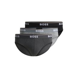 BOSS Herren BOSS Slip Packung, 3er-Pack, mit Logo Webbund grau M (50)