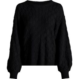 bonprix Damen bonprix Ajourpullover &raquo;Ajour-Pullover&laquo; aus Polyacryl, l&auml;ssige Passform schwarz 40/42 (M)
