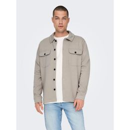 Only & Sons Only & Sons Herren ONLY & SONS &raquo;ONSNEWKODYL OVERSHIRT SWEAT NOOS&laquo; Materialmix, regular fit gr&uuml;n L, N-Gr