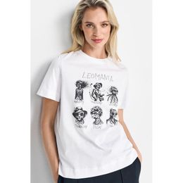 Richroyal Damen RICHROYAL Kurzarmshirt Print "Leomania" wei&szlig; L