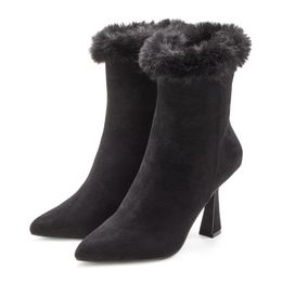LASCANA Belle Affaire Damen LASCANA Belle Affaire High-Heel-Stiefelette &raquo;Ankleboots mit Rei&szlig;verschluss,&laquo; Spule Absatzschuh schwarz 39