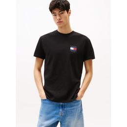 Tommy Jeans Herren T-Shirt &raquo;TJM REG FLAG GRAPH BCKPRNT T EXT&laquo; Mit Rundhalsausschnitt schwarz M