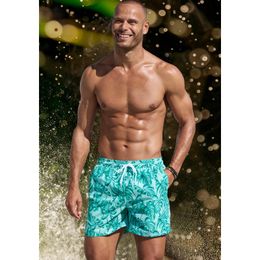 H.I.S. H.I.S Herren Badeshorts mit modischem Aufdruck blau L (52), N-Gr