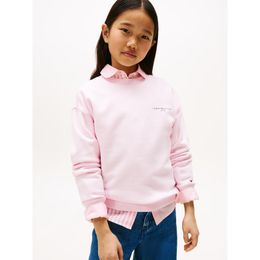Tommy Hilfiger Jungen Sweatshirt &raquo;MINI CORP C-NECK SWEATSHIRT&laquo;, f&uuml;r Kinder bis 16 Jahre, mit Logo-Stickerei rosa 92