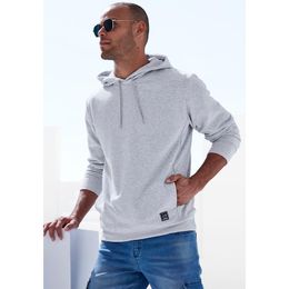John Devin Herren Hoodie, Langarm, Sweatshirt mit Rundhals und Kapuze, Baumwollmischung grau L (52/54)