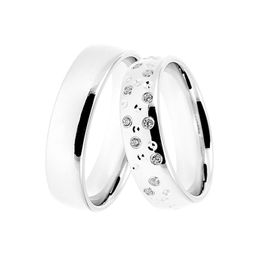 DOOSTI Unisex DOOSTI Trauring &raquo;Schmuck Geschenk Silber 925 Trauring Ehering Partnerring LIEBE&laquo; Made in Germany - wahlweise mit oder ohne Zirkonia 