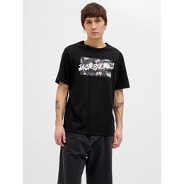 Jack & Jones Jack & Jones Herren Print-Shirt &raquo;JJHAWAII SHAPE TEE SS CREW NECK&laquo; schwarz S
