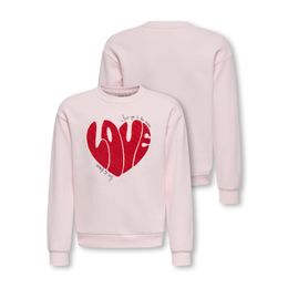 Kids Only Damen KIDS Only Sweatshirt &raquo;KOGLOVELY LIFE LS BOXY PRINTED SWT&laquo;, 1 tlg. in dezenter Boxy-Form 146/152