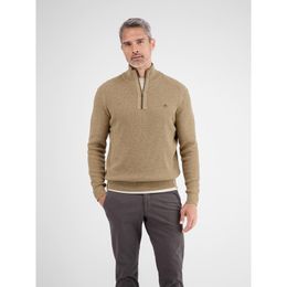 Lerros Herren Lerros Strickpullover mit Troyer-Rei&szlig;verschluss, Stehkragen 3XL