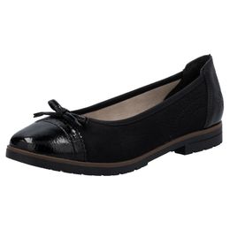 Rieker Damen Ballerina , Loafer, Schlupfschuh, Flats, Slipper, Businessschuh mit Schleifchen schwarz 41