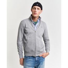 Gant Herren Sweatjacke &raquo;REG SHIELD FULL ZIP SWEAT&laquo; mit Logostickerei auf der Brust grau 4XL