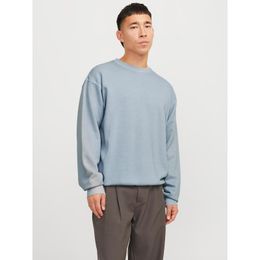 Jack & Jones Jack & Jones Herren Sweatshirt &raquo;JJECHARGE FADED SWEAT CREW NECK NOOS&laquo;, mit Rippb&uuml;ndchen blau S