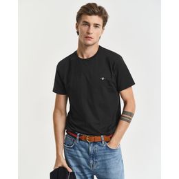 Gant Herren T-Shirt &raquo;SLIM SHIELD SS T-SHIRT&laquo; mit Logostickerei auf der Brust schwarz XXL