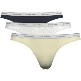 Calvin Klein Underwear Damen Tanga &raquo;THONG 3PK&laquo; Packung, 3er-Pack, K&ouml;rpernahe Passform mit elastischem Bund XL (42)