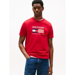 Tommy Hilfiger Herren T-Shirt &raquo;AMERICANA MONOTYPE FLAG BOX TEE&laquo; Mit markanter Stickerei rot M